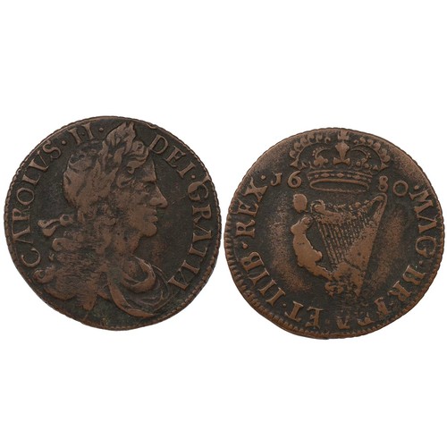 Ireland, 1680 Charles II copper Halfpenny (S 6574), Armstong and Legge ...