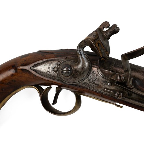 George lV Tower Flintlock Pistol c1820s, 22cm barrel the action stamped ...