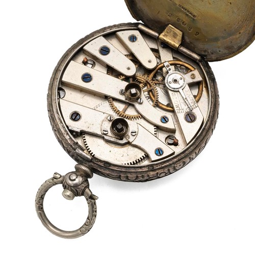 Silver pocket watches and chain. Kendal & Dent, 48mm case, 800 silver ...