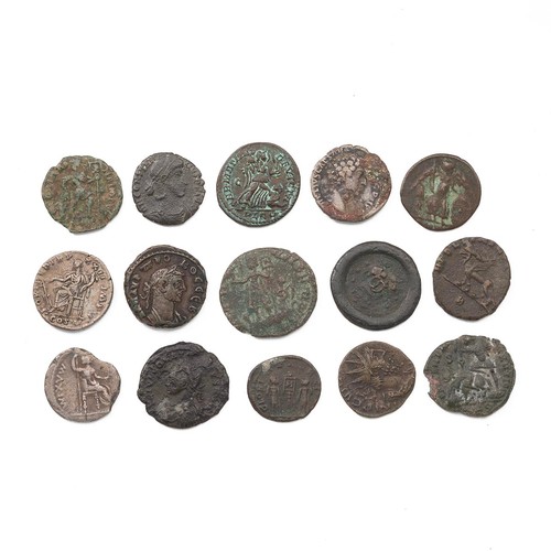 Roman Coins (15) - bronzes and some silver, various Emperors and grades.