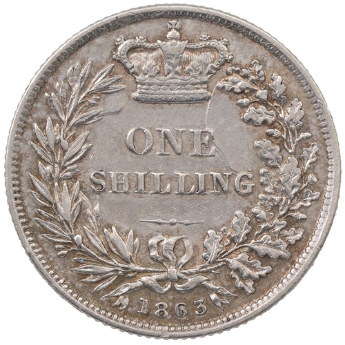 1863 Victoria silver Shilling (S 3904, ESC 1311, Bull 3022), scarce ...