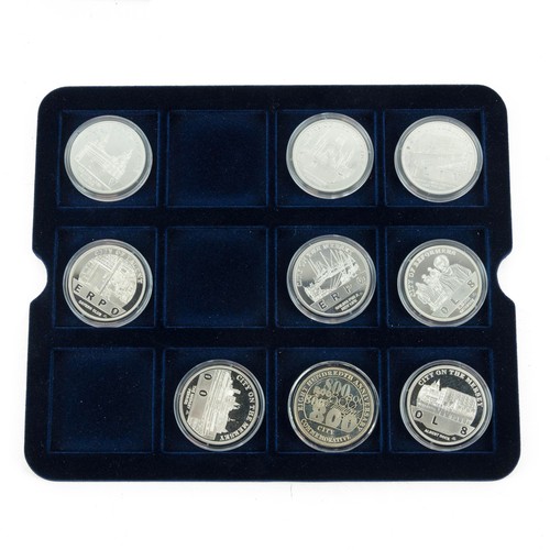Liverpool 800; a collection of twenty one silver proof commemorative ...