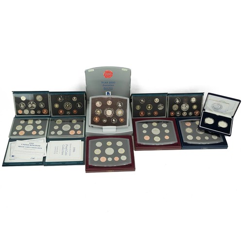 A collection of proof boxed coin sets to include 1993, 1994, 1996, 1997 ...