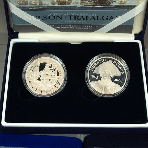Collection of ten boxed silver-proof crowns to include the 200th ...