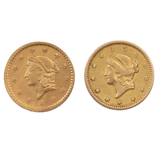 Replica Gold Coins (2) - United States gold $1 coins, both tested as ...