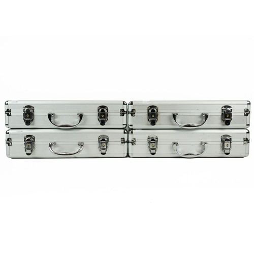 Coin Boxes & Trays - aluminium padded coin carry cases (4); and a large ...