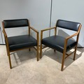 A pair of mid-century Alfred Cox, teak elbow chairs, for R. Foster ...