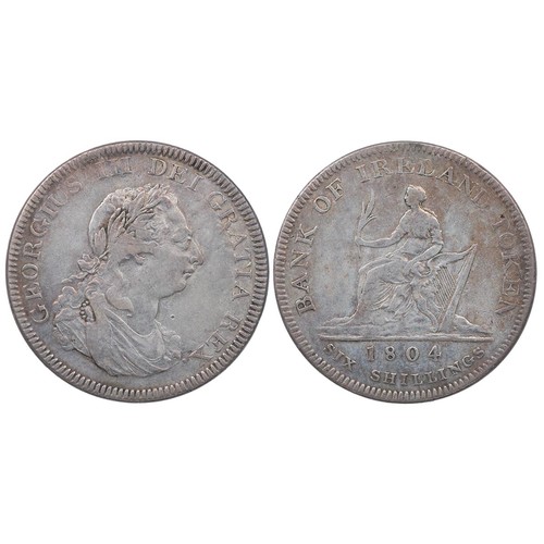 Ireland, 1804 George III Six Shillings Bank Token (S 6615), top leaf ...