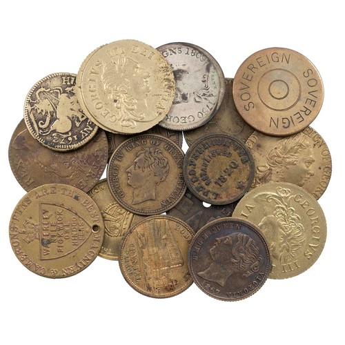 Gaming And Advertising Tokens (16) - Georgian and Victoria, Spade ...