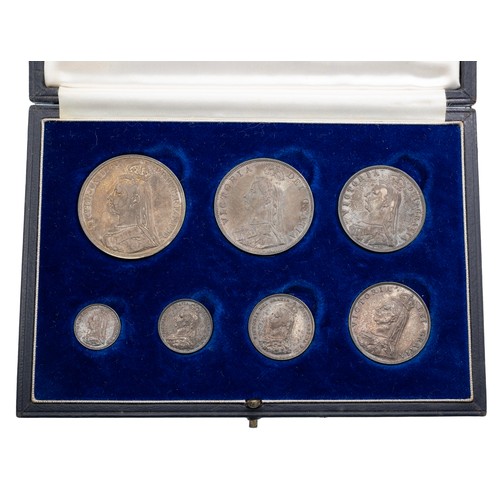 1887 Victoria 7-coin set, including Crown, Double Florin, Halfcrown ...