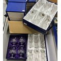 Five Edinburgh crystal boxes including champagne flutes, brandy glasses ...