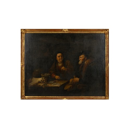 Gerard Thomas (1663-1721) Titled 'The Money Changers' (attibuted) oil ...