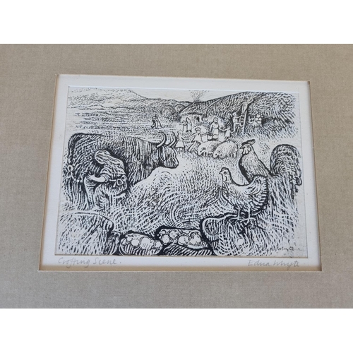 A good set of four signed Woodblock Pictures by Edna Whyte, Signed in ...