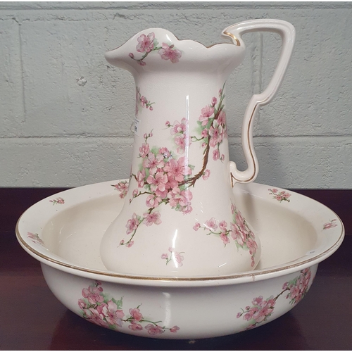 An Elite 19th Century English porcelain Toilet Set comprising of a pink ...