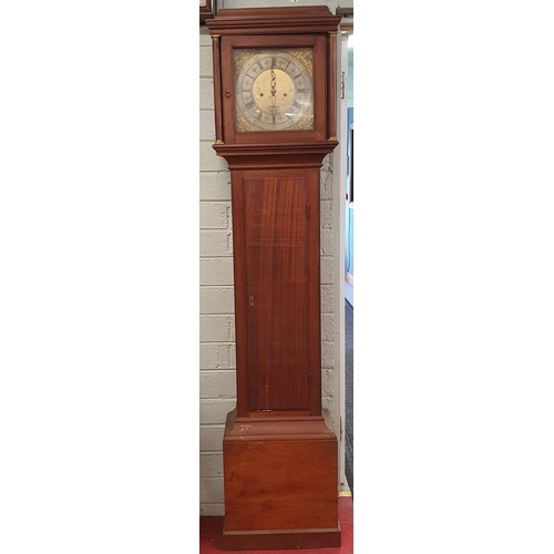 A reproduction Mahogany Longcase Clock with earlier steel and brass ...