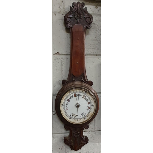 A 19th Century Banjo Barometer lacking thermometer. D 25 x H 87 cm approx.