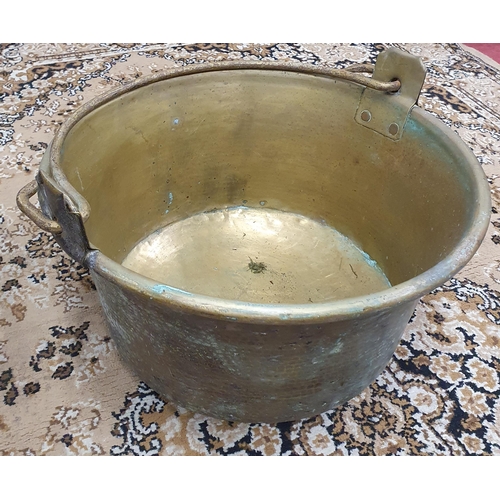 A really good early 19th Century Brass Cauldron with wrought Iron ...
