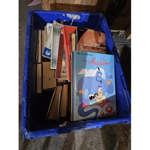 Two crates of Books and comics. Road Shed.