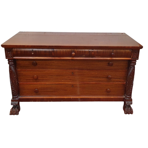 A late 19th early 20th Century low Blanket Chest with carved turned ...