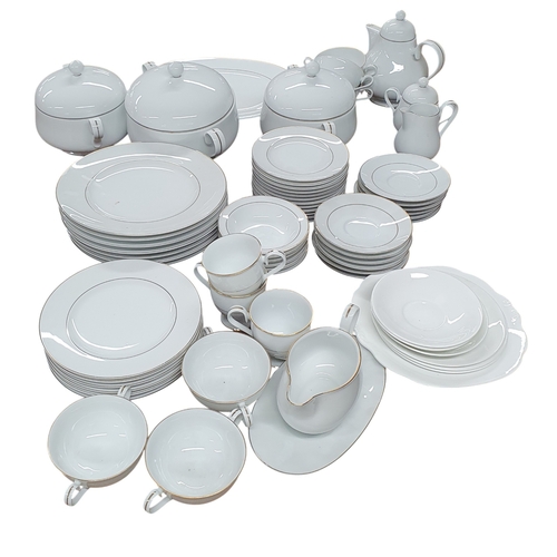 A large quantity of white ground Dinner Service.