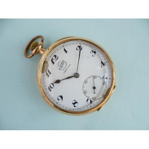 A 14K gold open-face 'Electron' Chronometer Pocket Watch, Swiss made ...