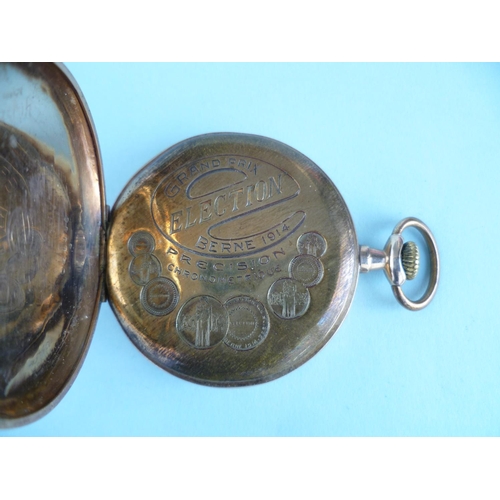 A 14K gold open-face 'Electron' Chronometer Pocket Watch, Swiss made ...
