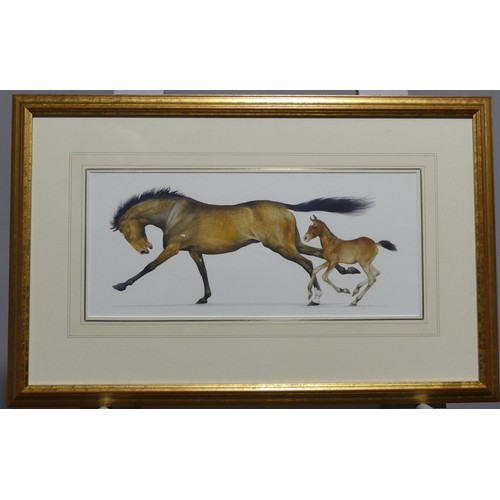 Kenneth Norman Lilly (British, 1929-1996), Horse and foal, watercolour ...