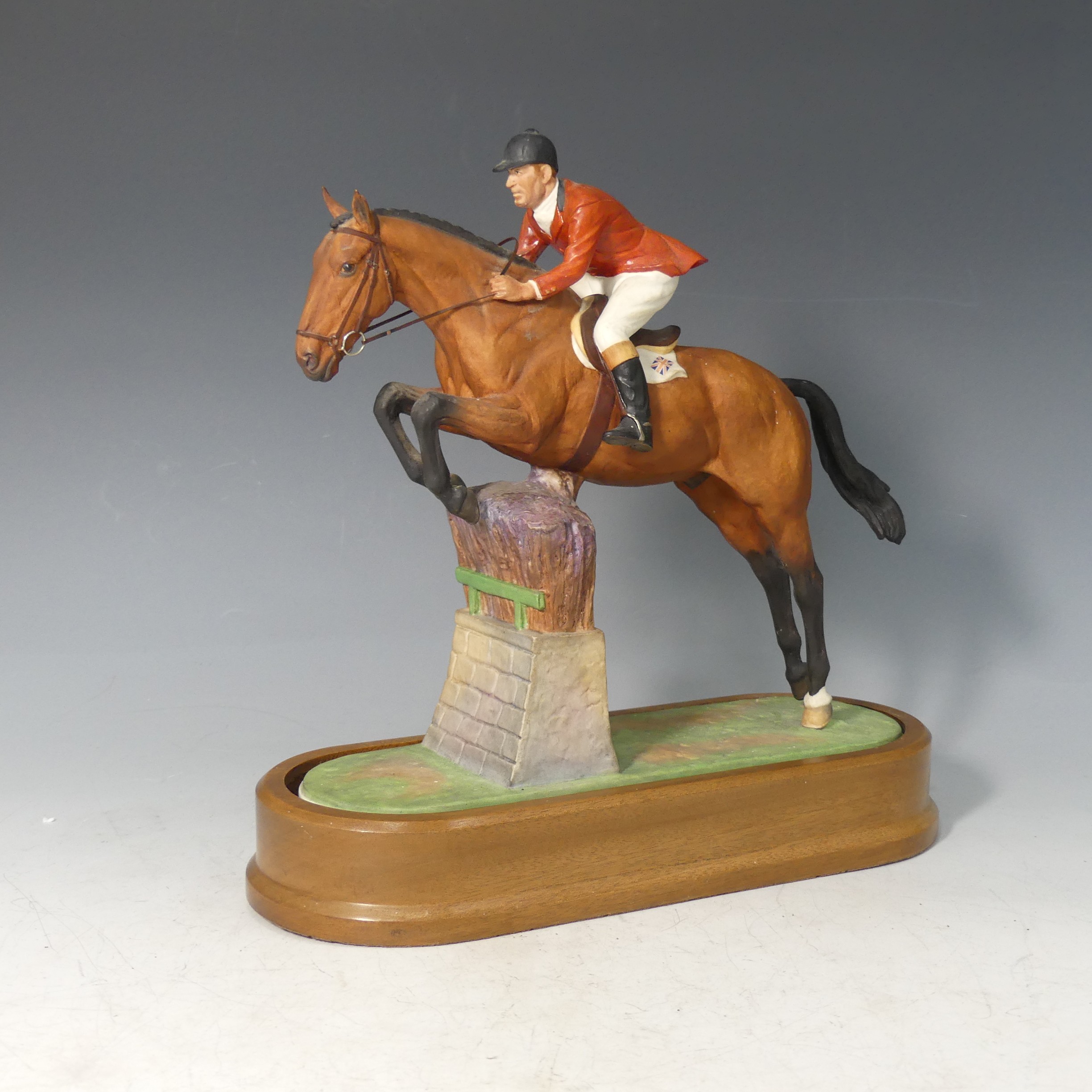 A Royal Worcester limited edition equestrian model of Foxhunter and Lt ...