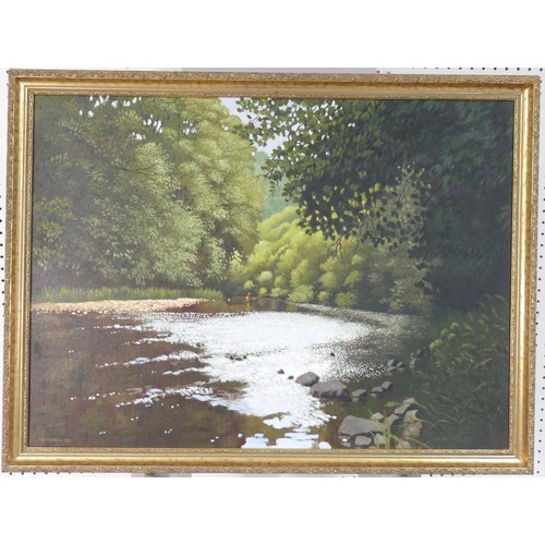 Tony Whieldon (20th century), River Torridge, oil on canvas, signed and ...