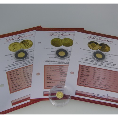 'The World's Finest Gold Miniature' proof Coin collection; including ...