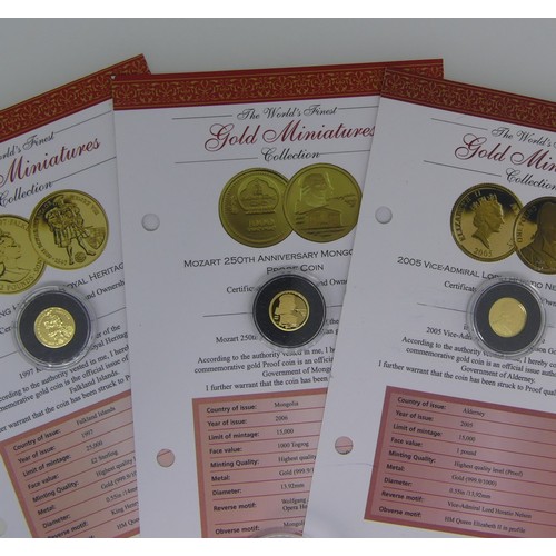 'The World's Finest Gold Miniature' proof Coin collection; including ...
