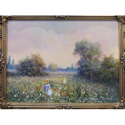 Colin Maxwell Parsons (British, b.1938), Edwardian children in a poppy ...