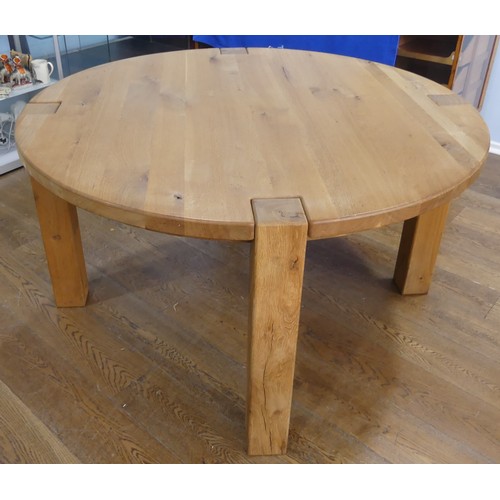 A large contemporary Dutch craftsman-made circular oak Dining Table ...