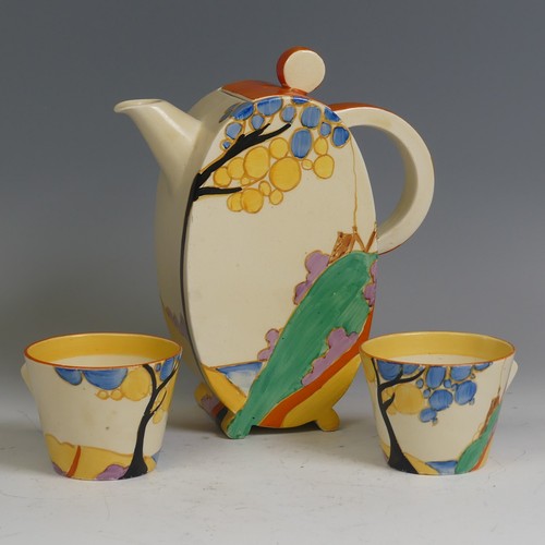 A pair of Clarice Cliff ‘Seven Colour Secrets’ pattern Coffee Cups, in ...
