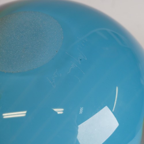 Peter Layton (b. 1937) a studio glass Vase, of globular form with blue ...