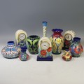 A quantity of Old Tupton Ware, to comprise an Art Nouveau style Clock ...