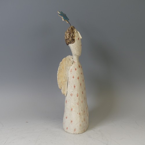 Jane Muir (b. 1966) a studio pottery figure of an Angel, modelled with ...