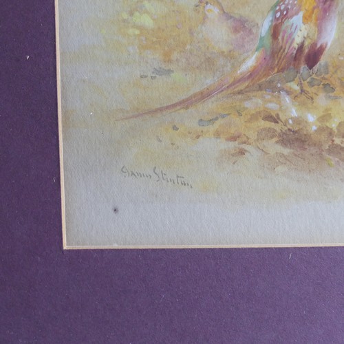 James Stinton (British, 1870-1961), Pheasants and hen in a clearing ...