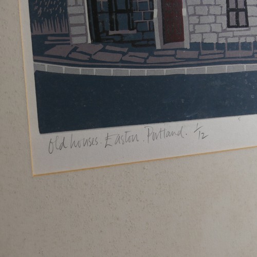 John Stops (1925-2002), 'Old Houses, Easton, Portland', limited edition ...