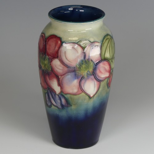 A Moorcroft pottery Clematis pattern vase, of baluster form, circa 1950 ...