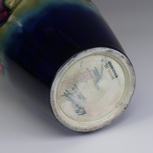 A Moorcroft pottery Clematis pattern vase, of baluster form, circa 1950 ...