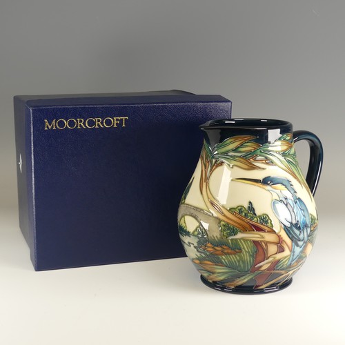 A Moorcroft pottery Kingfisher pattern jug, designed by Philip Gibson ...