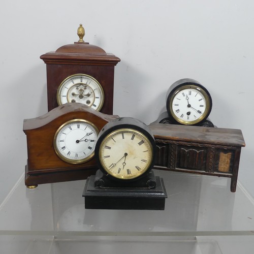 A 20th century French mahogany mantel Clock, backplate stamped 'J ...