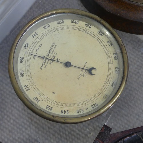 A Short & Mason of London brass Mark II aneroid Barometer, together ...