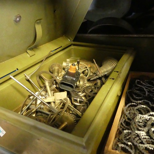 A Clockmakers large collection of singular Clock Parts and Spares, the ...