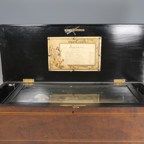 A late 19th century Swiss burr walnut cased Soprano musical Box ...