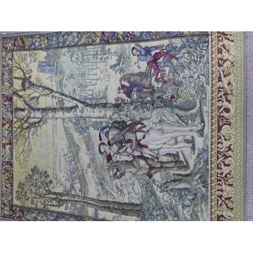 Two good quality Medieval-style tapestry wall Hangings, one by Corona ...