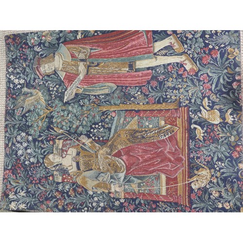 Two good quality Medieval-style tapestry wall Hangings, one by Corona ...
