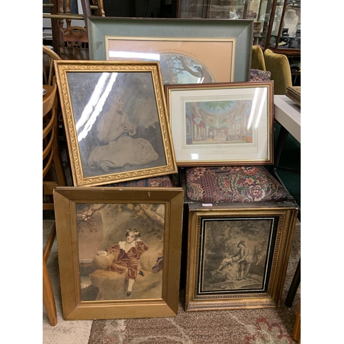 A FRAMED PRINT 'THE FARMERS WIFE AND THE RAVEN' BY GEORGE STUBBS AND 3 ...