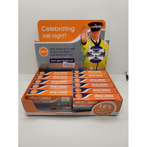 SET OF 11 ALCO SENSE SINGLE USE BREATHALYSERS